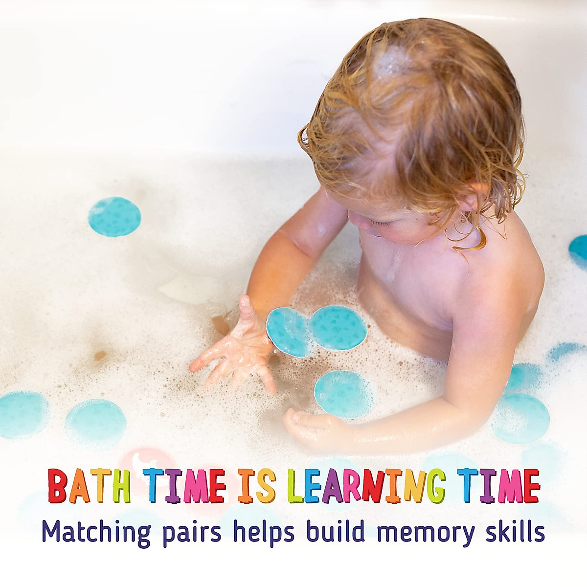 merka Bath Toys for Toddlers Age 2-4 Toddler Bath Toys Age 2-4 Foam Bathtime Toy Set of 30 Floating Flashcards Memory Game Learning Activity for Infants & Toddlers