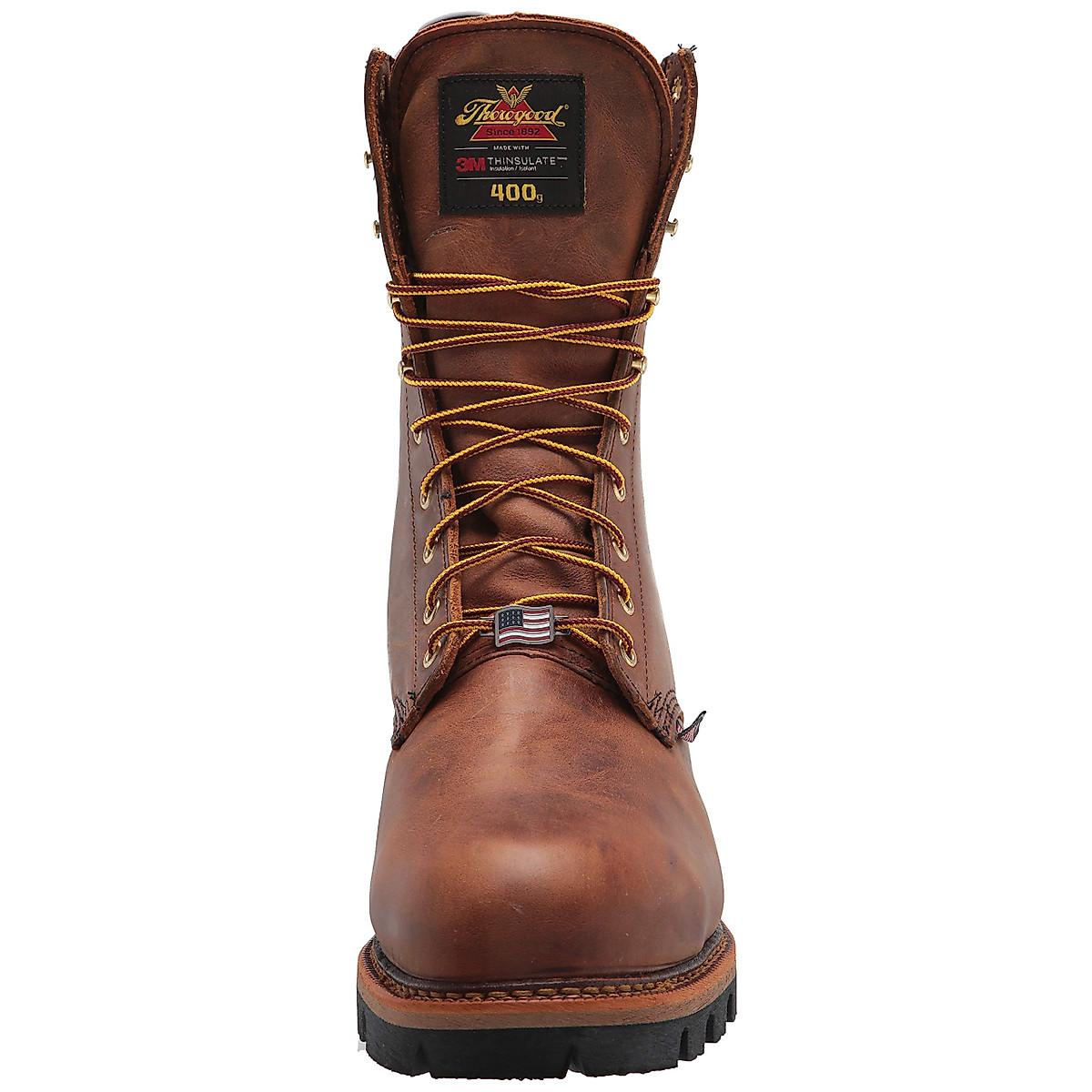 Thorogood Logger Series 9” Waterproof Insulated Steel Toe Work Boots for Men - Premium Leather with 400g Thinsulate and Vibram Slip-Resistant Heel Outsole, Trail Crazyhorse - 10.5 XW US