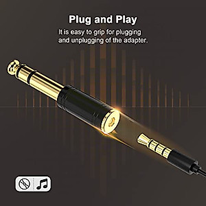 DIGITNOW 1/4'' Male to 1/8'' Female Stereo Audio Adapter Converter,Upgrade 6.35mm Jack Stereo Socket to 3.5mm Jack Stereo Plug for Guitar Headphones Amp, Pure Copper 2-Pack