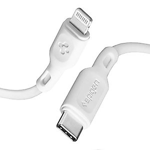 Spigen DuraSync USB C to Lightning Cable [3ft MFi Certified] [Supports Power Delivery] Works with iPhone XR, XS, XS Max, X, 8, 8 Plus and iPad with Lightning Charger Port (White)