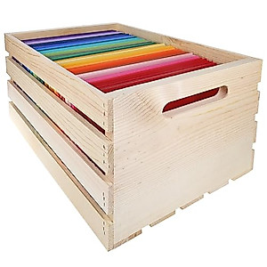 Good Wood by Leisure Arts Wooden Crate, Wood Crate Unfinished, Crates for Display, Crates for Storage, Wooden Unfinished, 18" X 12.5" X 9.5"