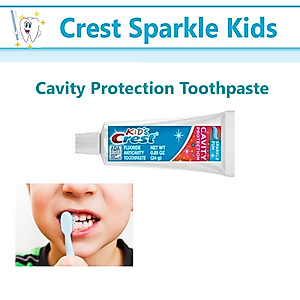 Kid’s Crest Cavity Protection Sparkle Fun Toothpaste .85 Ounce (12 Pack) | Sparkle Fun Flavor with Fluoride | Travel Size Anticavity Paste (B07NBR4LCB)