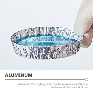 50pcs Weighing Chemistry Weigh Boats Aluminum Foil Pans Small Aluminum Foil Weighing Trays Sample Weighing Tray Aluminium Foil Weighing Plates Lab Equipment Storage Trays