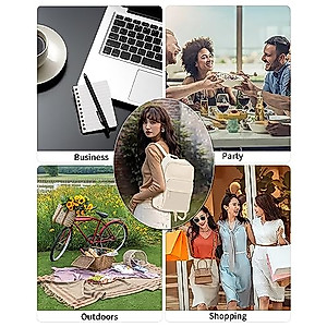 Laptop Backpack Women Teacher Backpack Work Computer Backpack with Laptop Compartment College Waterproof Anti Theft Backpack Casual Daypack Business Travel Backpack for Women Carry On Bag Beige