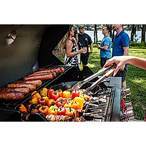 BBQ-AID 3 Piece Grill Set BBQ Accessories - Kitchen Tongs, Metal Spatula & Fork Utensils - Heavy Duty Stainless Steel Barbecue Grill Utensils for Outdoor Grill with Solid Sturdy Wood Handles