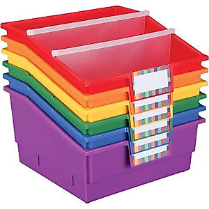 Really Good Stuff Group Colors for 6 - Picture Book Bins with Dividers - 6 Bins