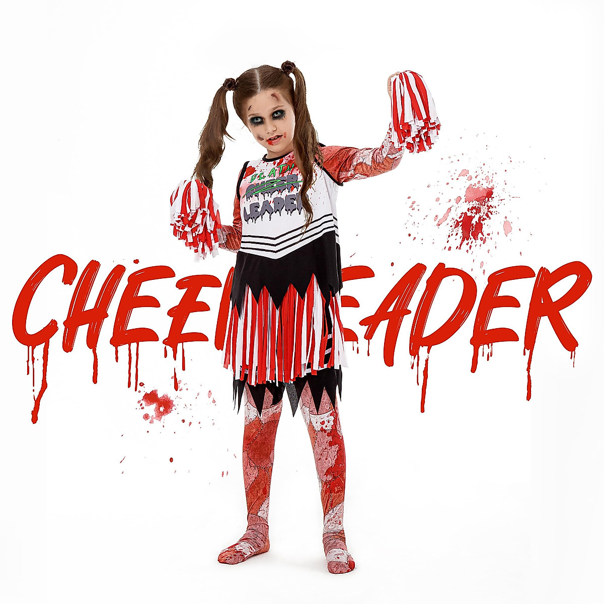HPMNS Halloween Kids Zombie Cheerleader Costume L