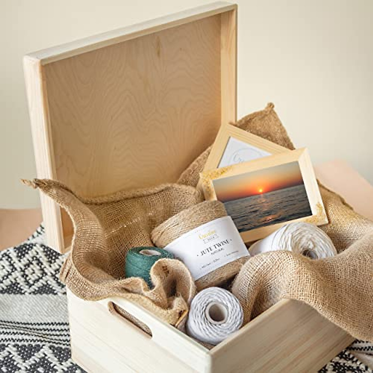 Creative Deco XXL Large Plain Wooden Box Storage with Hinged Lid | 15.8x11.8x9.44 inches (+-0.5) | Handles | Unpainted Gift | Product NOT Intended for 15 Years OR Below