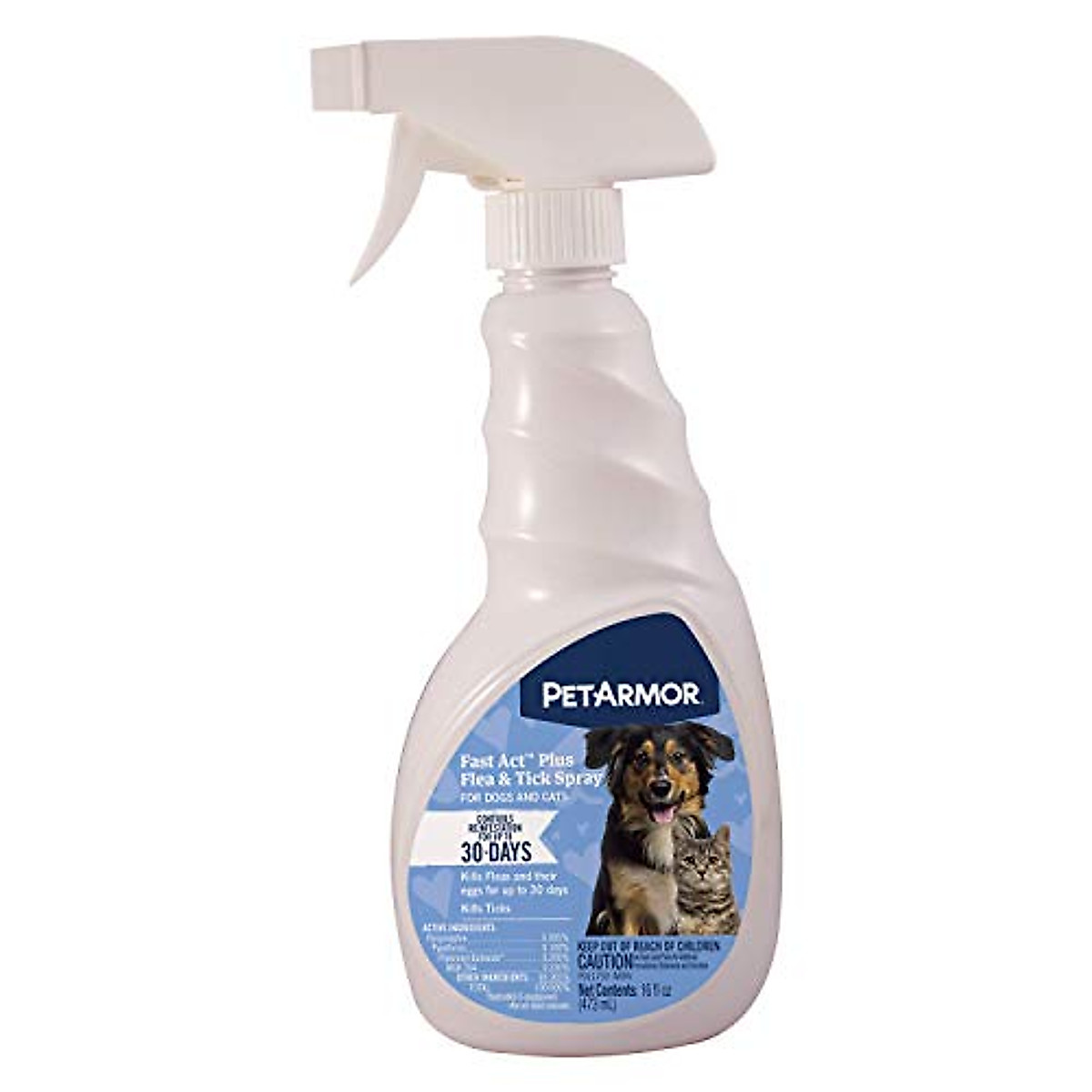 PetArmor Fastact Plus Flea and Tick Spray for Dogs and Cats 16 oz