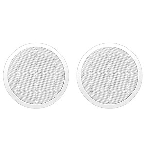 Pyle 6.5 Inch 300W Dual Channel 8 Ohm Home Audio in Ceiling Marine Grade Waterproof Speaker with 60Hz to 22kHz Frequency Response (2 Pack)