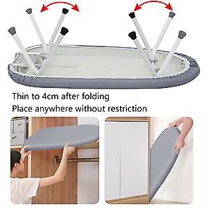 AKOZLIN Tabletop Ironing Board 23.6" L x 14''W x 7''H with Removable Sleeve Board - Folding Legs Cotton Cover Travel Countertop Iron Board