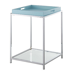 Convenience Concepts Palm Beach End Table with Removable Trays and Shelf, Sea Foam