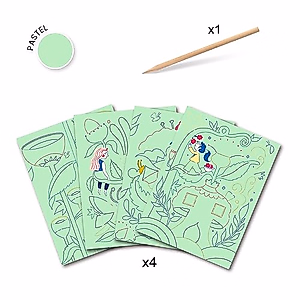 DJECO Scratch Cards Art Kit - Fantasy Garden
