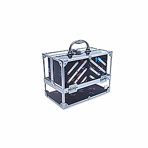 Caboodles Neat Freak Train Case | 6-Tray Cosmetic Organizer with Locking Latch, Social Butterfly