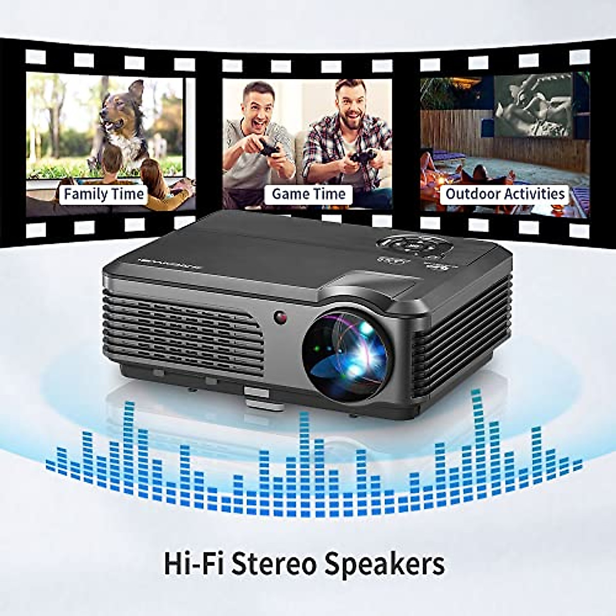 Smart Android WiFi Bluetooth Projector 1080P HD Home
