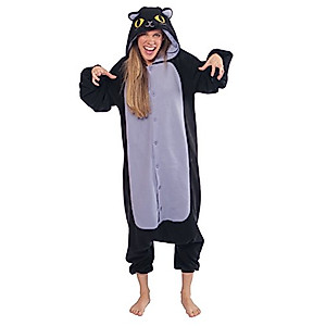 Spooky Black Cat Kigurumi (Adult Mid Night Cat)
