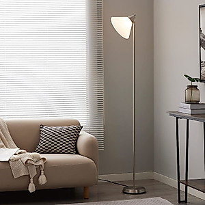 HonoDing Floor Lamp Standing Lamp Adjustable Head Arcylic Shade Floor Lamps for Living Room/Office/Bedroom (Satin Nickel)