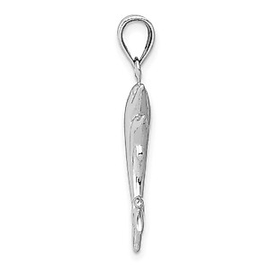 14k White Gold Dolphin Pair Pendant 28mm 14mm style K6028