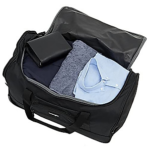 Wrangler Dobson Collection Featuring Backpacks for Travel and Leisure, Black, 22" Rolling Duffel