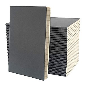 Simply Genius A5 Notebooks for Work, Travel, Business, School & More - College Ruled Notebook - Softcover Journals for Women & Men - Lined Note Books with 92 pages, 5.5" x 8.3" (Gray, 30 pack)
