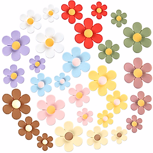 30 PCS Flower Fridge Magnet Daisy Refrigerator Magnets Colorful Flower Fridge Magnets 3D Cute Flower Refrigerator Door Decorations for Whiteboard Fridge Office Locker Photo Decor