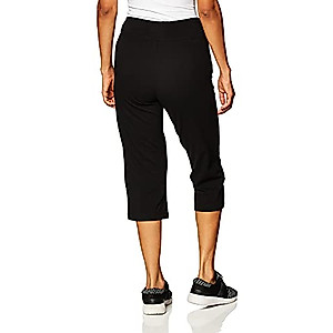 Danskin Women's Essential Sleek Fit Crop Pant, Black, Medium