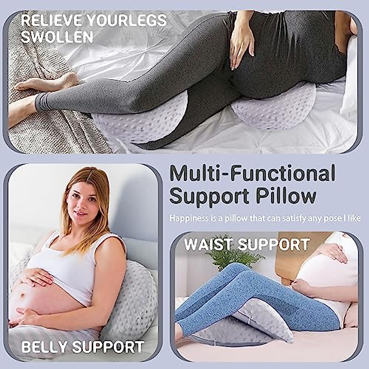 neexan Pregnancy Pillows for Sleeping-Pregnancy Wedge Pillows, Pregnancy Pillows Support for Pregnant Women Back, Legs, Belly, Wedge Pillow Pregnancy with Detachable & Adjustable Pillow Cover