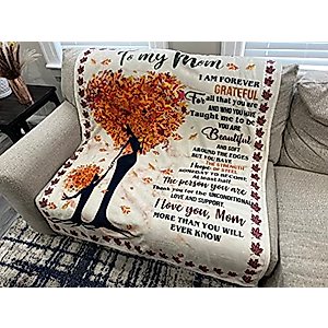 Mom Birthday Presents, Loving Gifts for Mom, Unique Mom Gifts from Daughters, Cozy 60"x50" I Love You Mom Blanket, Soft Throw Blanket for Her Special Day