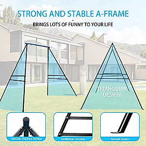 Swing Frame Outdoor Heavy Duty, 440 LBS Metal Porch Swing Stand for Kids and Adults, 73" Height Metal A-Frame Saucer Swing Stand for Backyard, Black