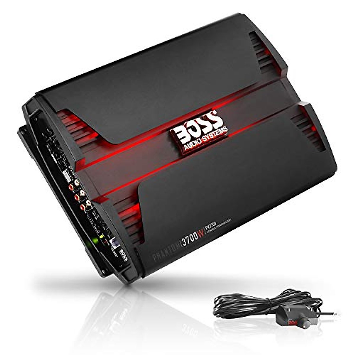 BOSS Audio Systems PV3700 5 Channel Car Stereo Amplifier – 3700 High Output, 5 Channel, 2/4 Ohm Stable, Low/High Level Inputs, High/Low Pass Crossover, Full Range, Bridgeable, for Subwoofer