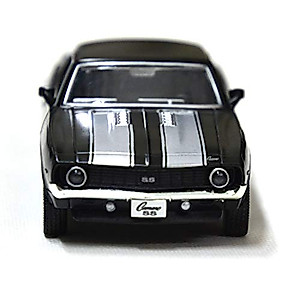 Tianmei 1:32 Scale Supercar Styling Alloy Die-Cast Car Model Collection Decoration Ornaments, Kids Play Vehicle Toys with Pull Back Action and Open Doors (Camaro 1969 - Black)