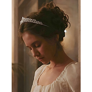 SWEETV Silver Wedding Tiaras and Crowns, Rhinestone Bridal Crown Princess Tiara Headpieces for Women and Flower Girls, Bridgerton Hair Accessories for Birthday Prom Quinceanera