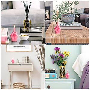 6sisc Middle Finger Scented Candle Hot Pink Danish Pastel Room Aesthetic Decor Pine Fragrance Candles Natural Vegan Soy Wax Hand Gesture Aromatherapy Candle for Home Bedroom Decoration Birthday Gifts