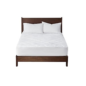 Sleep Philosophy Energy Recovery Waterproof Mattress Pad - Elastic Deep Pocket Bed Protector with Thermal Material for Healthy Living, Full White