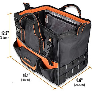 16" Tool Bags, 34-Pockets Tools bag, Heavy Duty tool bag, Open top tool bag, HVAC tool bag, Electrician tool bag, Tool bag organizer, Drill bag, Tool bags for electricians, Tool bags for construction