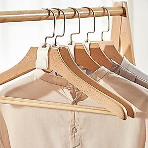 SDUSEIO 30 Pieces Clothes Hanger Connector Hooks Hanger Clip Drop Connecting Grip Clothing Rack Extension Space Saving Hook Home Storage Hook for Coat Hangers Organizer,White+Pink+Blue