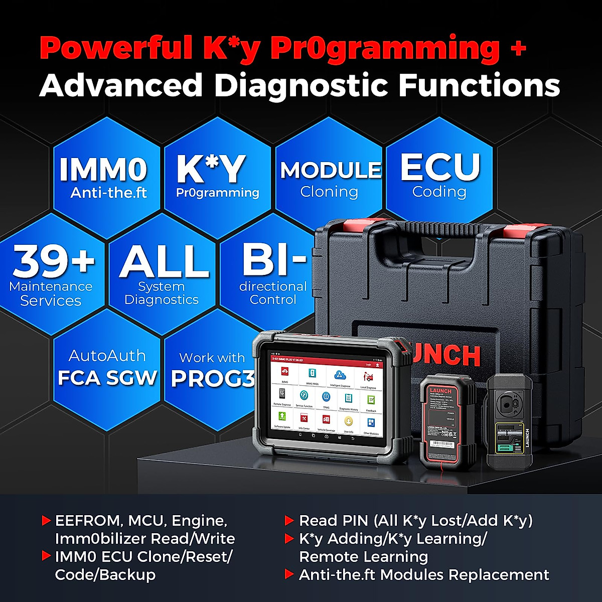 LAUNCH X431 lMMO Plus, K*y Pr0gramming Tool with X-PROG3 (Valued $800),Advanced of lMMO Elite, ECU Coding, 39+ Services, Full Systems, 2 Yrs Update