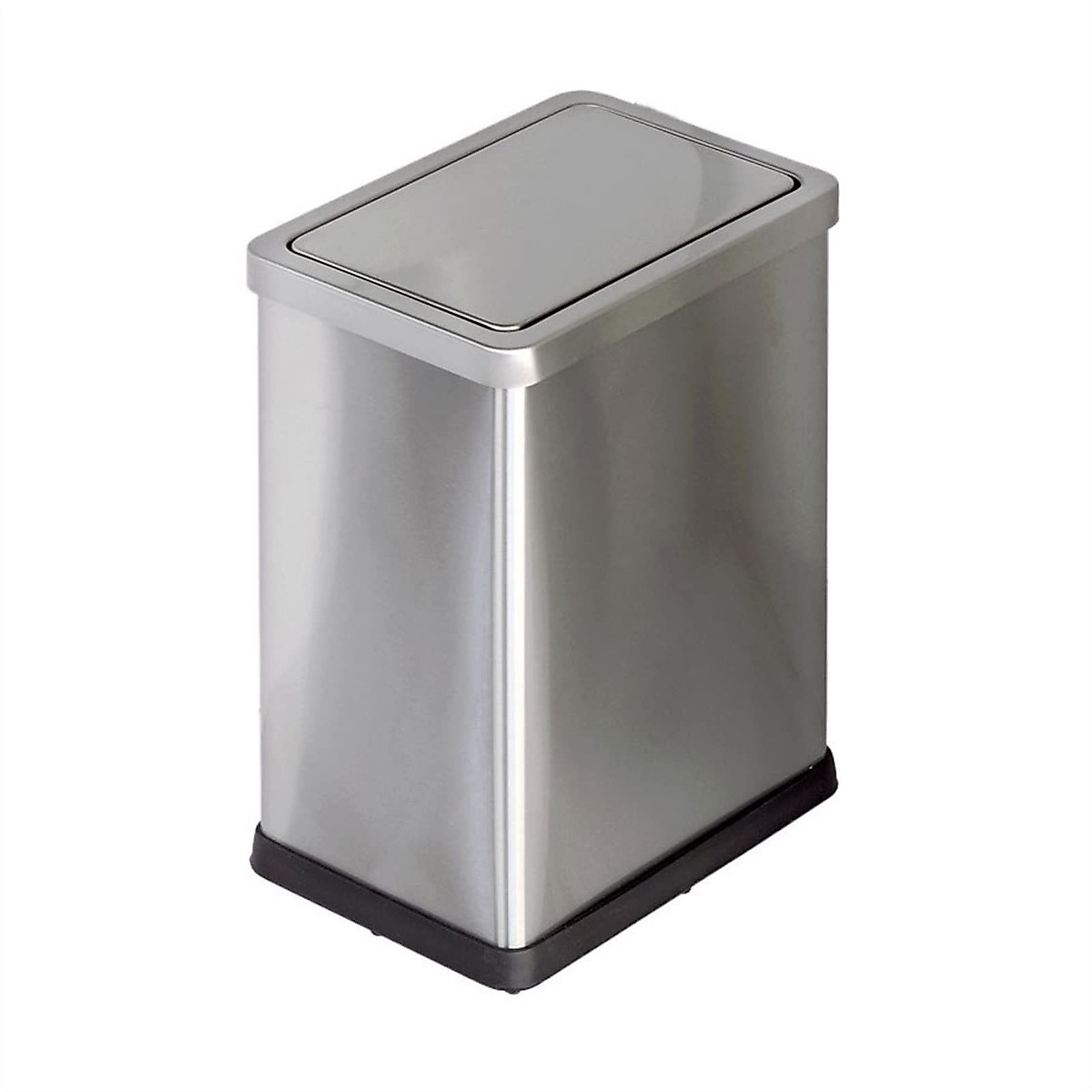 CLoxks Trash Cans 10L / 15L Stainless Steel Kitchen Trash Cans with Lid Large Capacity Living Room Bedroom Swing Cover Trash Cans Office Waste Paper Basket Kitchen Garbage can (Size : 15L)
