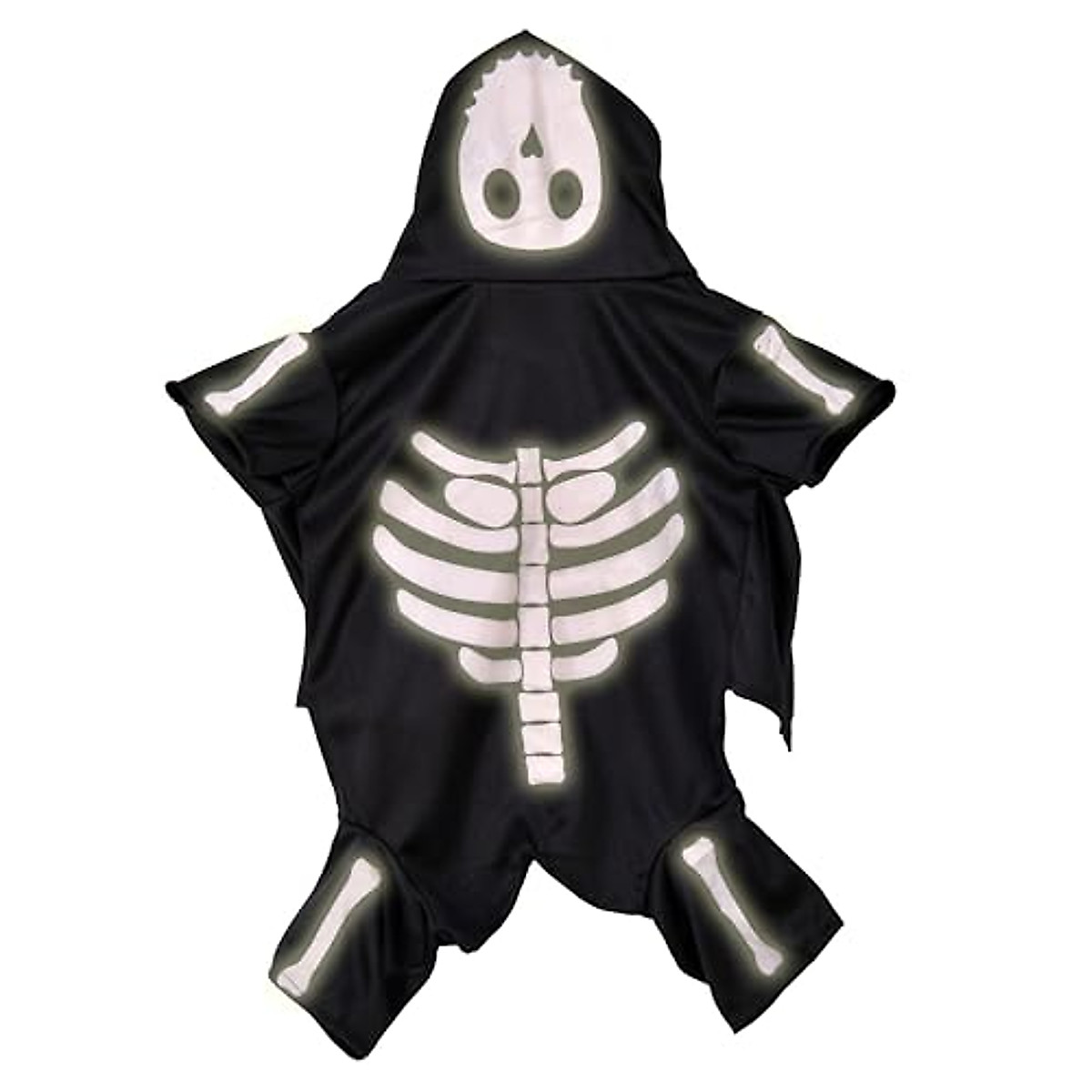 Rubie's Glow in The Dark Skeleton Hoodie Pet Costume, Medium