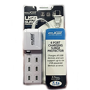 Digital Energy 6 Port USB Charging Station and Surge Protector Strip (in Retail Packaging)
