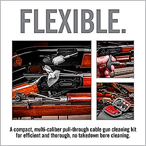 Real Avid Gun Boss Universal Cable 17-Piece Multi Caliber Gun Cleaning Kit for 12 & 20 gauge shotguns, .17 - .45 cal Hunting Rifles & Handguns Complete Gun Cleaning System w/ Compact Zippered Case