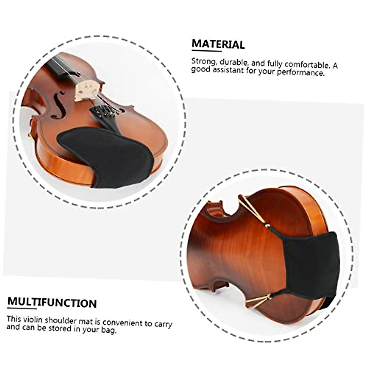 ERINGOGO 7 Pcs Violin Chin Rest Violin Stand Violin Shoulder Pad Violin Chin Cloth Violin 4/4 Violin Shoulder Rest Pad Violin Chin Mat Violin Mute Violin Supplies Cotton Pad Foldable Rubber