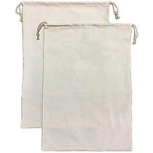 Cotton Canvas Heavy Duty Laundry Bags - 2 PCS - Natural Cotton - Versatile Multi Use - 19.7"x 27.6" - Ideal for Home, Hotels, Rental Spaces, Vacation Homes, College Dorm & Travel