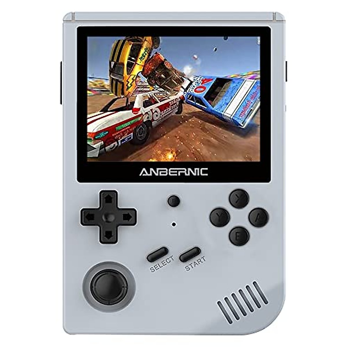 Diketigeey RG351V Handheld Game Console, Open Source System Built-in WiFi Online Sparring 64G TF Card 2500 Classic Games, 3.5inch IPS Screen Retro Game Console (Black) (Gray)