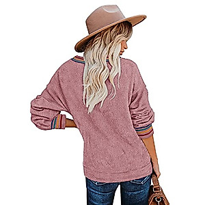 Womens Sweaters for Leggings, Long Sleeve Tee Shirts for Women Pink XL