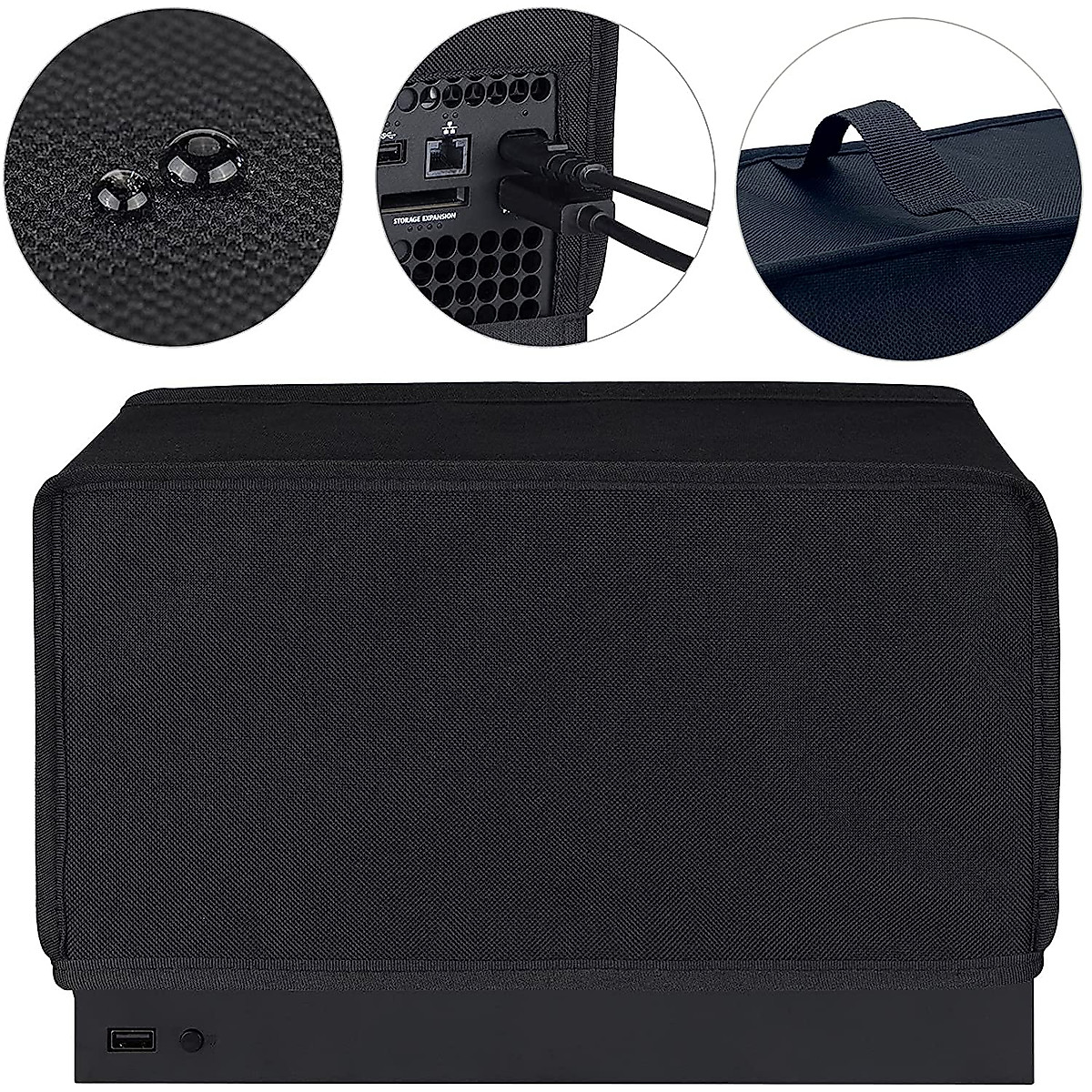 Dust Cover for Xbox Series X Console, Wanty Black Nylon Horizontal Dust Cover Anti Scratch Waterproof Cover Sleeve for Xbox Series X Console