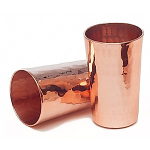 Sertodo Copper Tequilero Shot Cup | Set of 2, 2 oz | 100% Pure Copper, Hand Hammered, Heavy Gauge | Tall Shooter Design | High-End Shot Glass For Fine Spirits