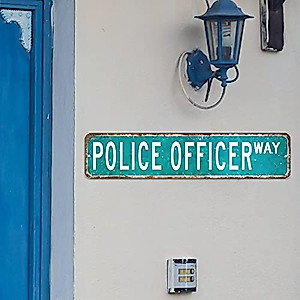 Police Officer Street Signs Customized Police Officer Metal Sign Police Officer Decor Gift for Police Officer Rustic Wall Art Farmhouse Decorative Sign for Bedroom Kitchen Cafe Bar Office Garage