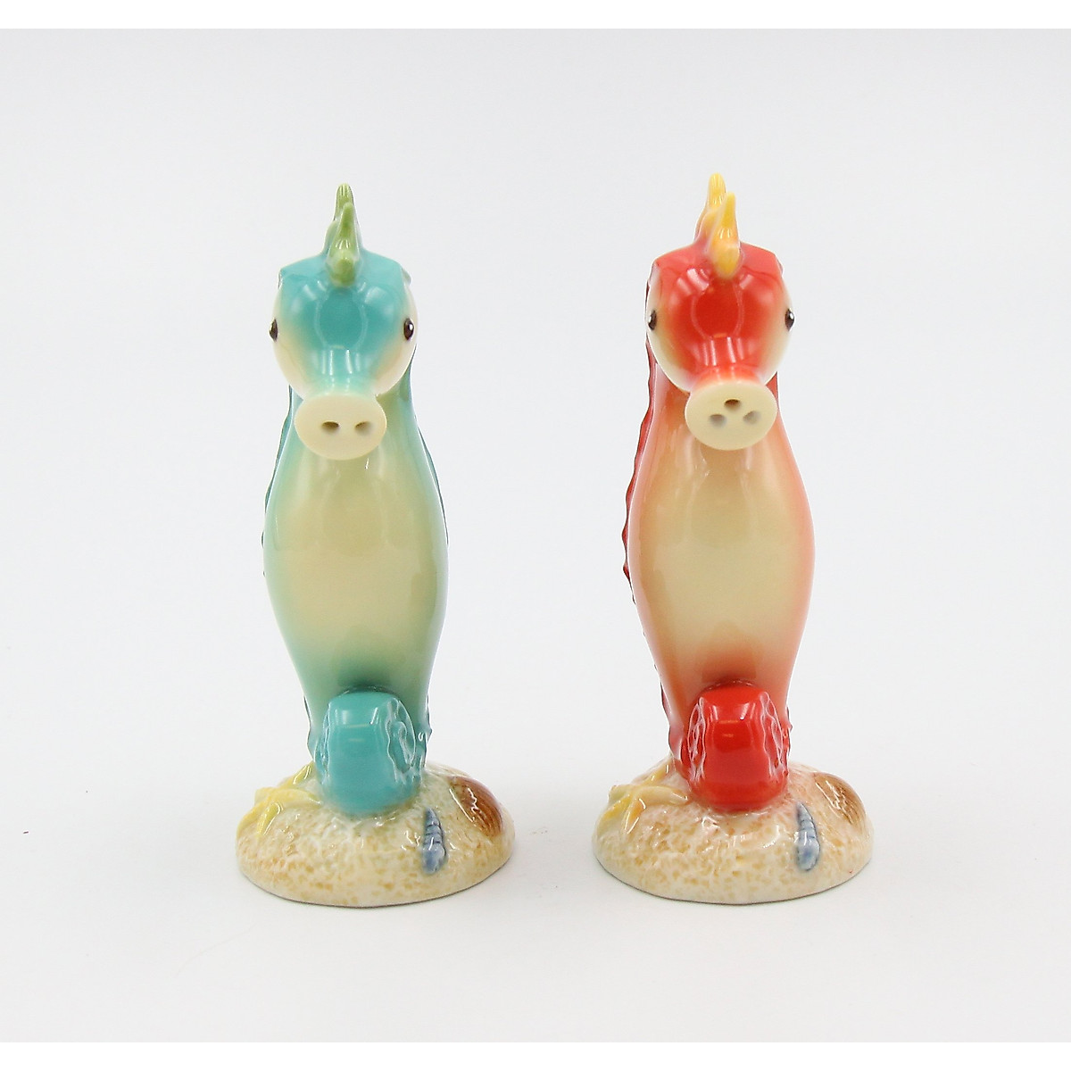 Cosmos Gifts 20784 Fine Porcelain Seahorse Salt and Pepper Shakers Set, 4" H