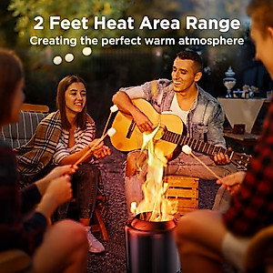 OGERY Tabletop Fire Pit with Stand 7.9 x 6.1 in, Low Smoke Stove Outdoor Table Top Firepit for Urban & Suburbs, Fueled by Pellets or Wood, Portable Mini Fire Pit with Travel Bag, Stainless Steel